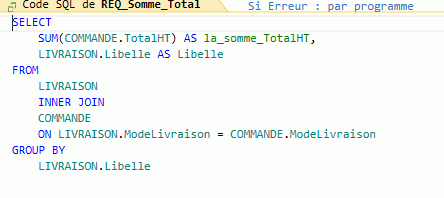 Comment faire une requete SQL pour obtenir un somme ? - PC SOFT - Documentation en ligne